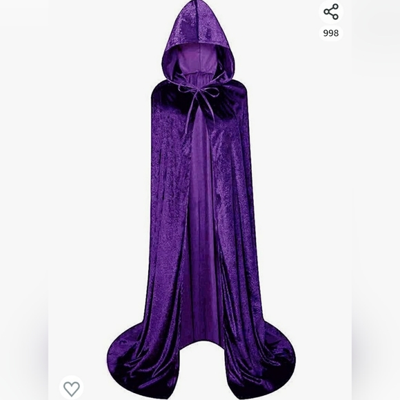 Jackets & Coats | Unisex Full Length Hooded Robe Cloak Long Velvet ...